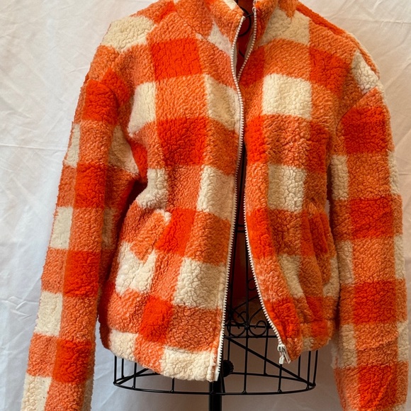 Active USA | Jackets & Coats | 39 Active Usa Orange And Cream Plaid ...